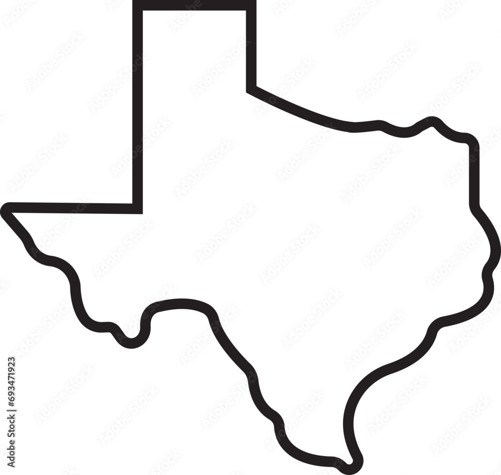Texas map line icon , Texas map isolated on transparent background ...