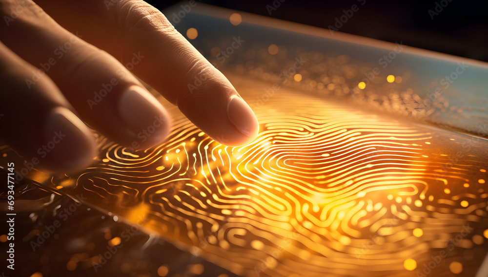 Digital fingerprint scanner, enhancing security, biometric identity ... Digital fingerprint scanner, enhancing security, biometric identity ...