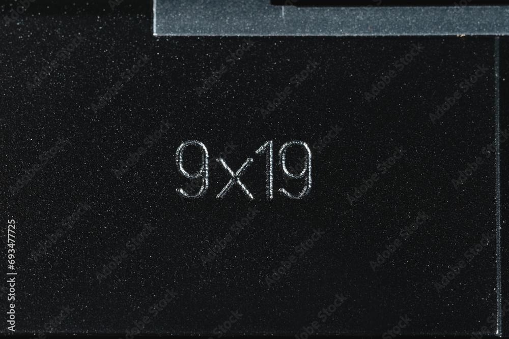 Firearms, 9x19 mm pistol, close up. Stock Photo | Adobe Stock