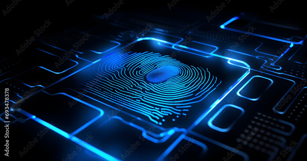 Digital fingerprint scanner, enhancing security, biometric identity ... Digital fingerprint scanner, enhancing security, biometric identity ...