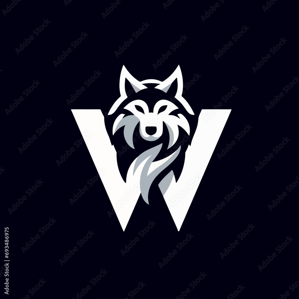 Letter W logo, vector letter W wolf logo Stock Vector | Adobe Stock