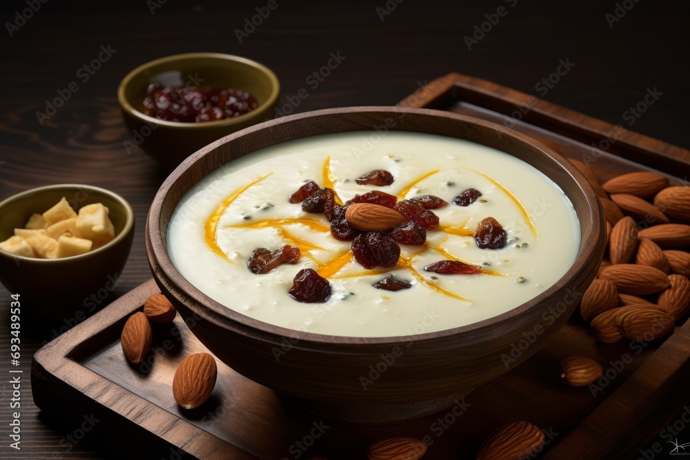 A visually appealing image of Basundi, an Indian sweet delicacy ...