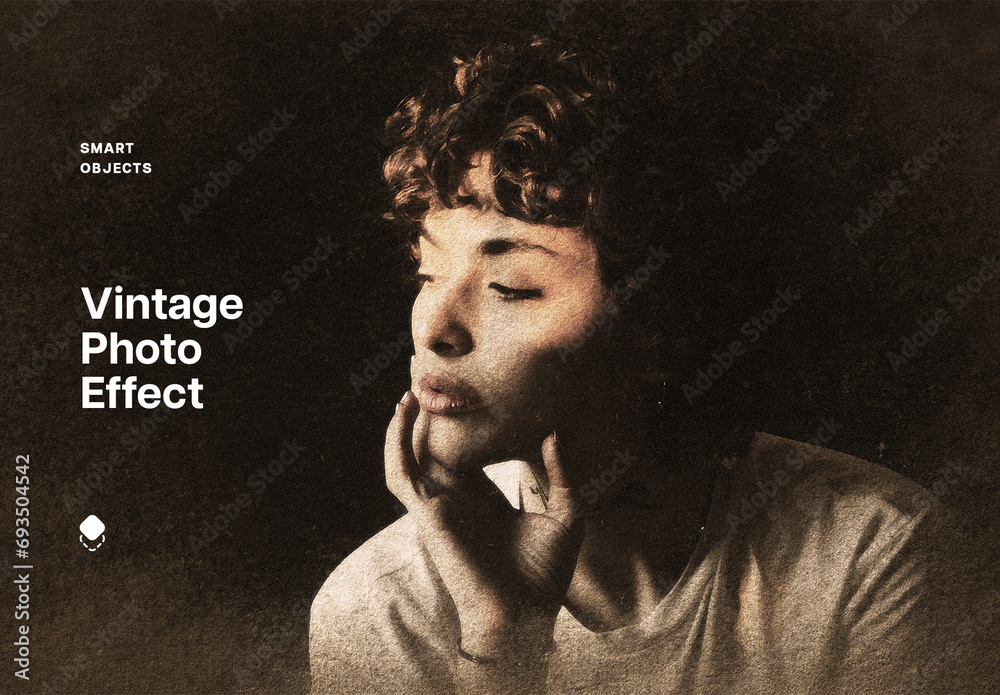 Vintage Sepia Photo Effect Mockup Stock Template | Adobe Stock