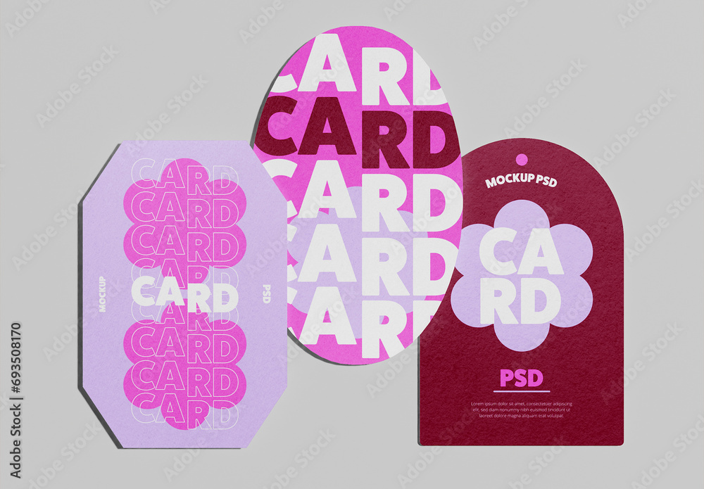 Three Diferent Cards Design Mockup Stock Template | Adobe Stock