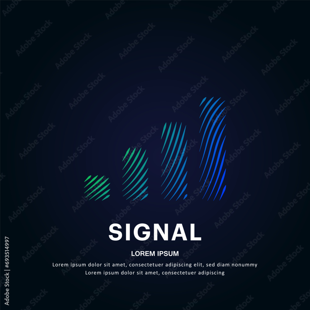 simple logo signal icon Illustration in a linear style. Abstract line ...