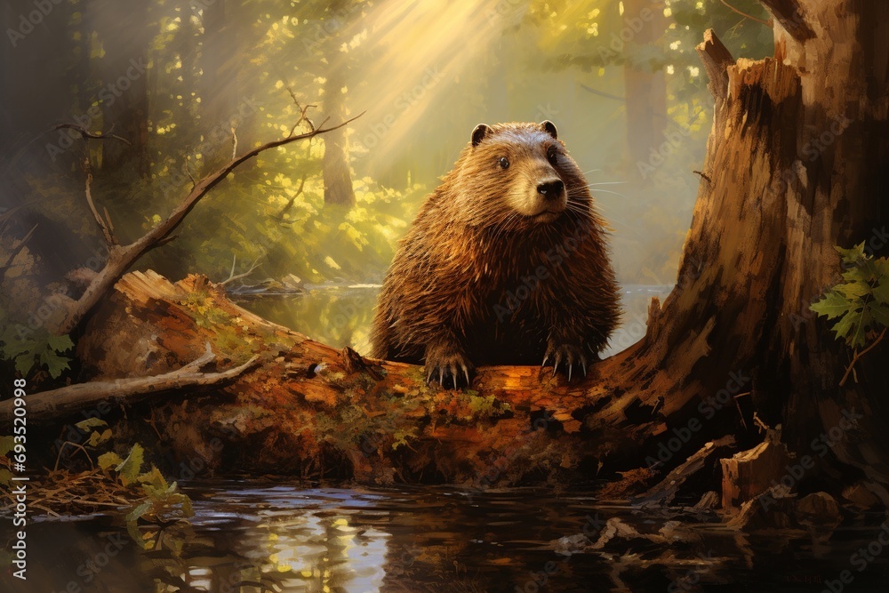 Step into the mesmerizing world of a beaver hunter as they gracefully ...