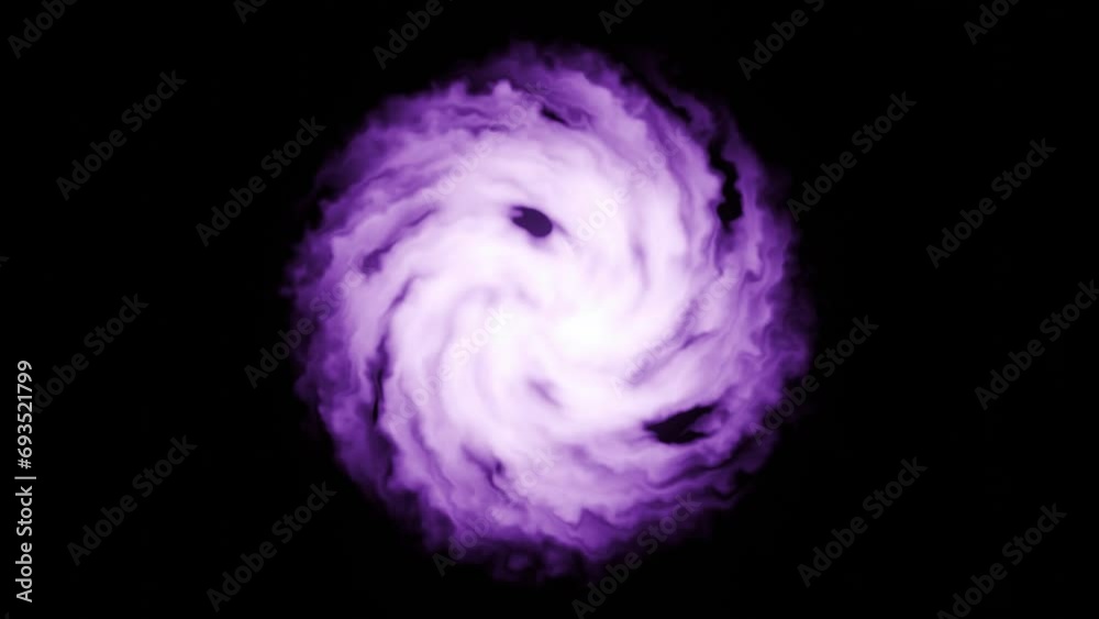 Purple magic portal circle seamless loop. Abstract cyclone on black ...