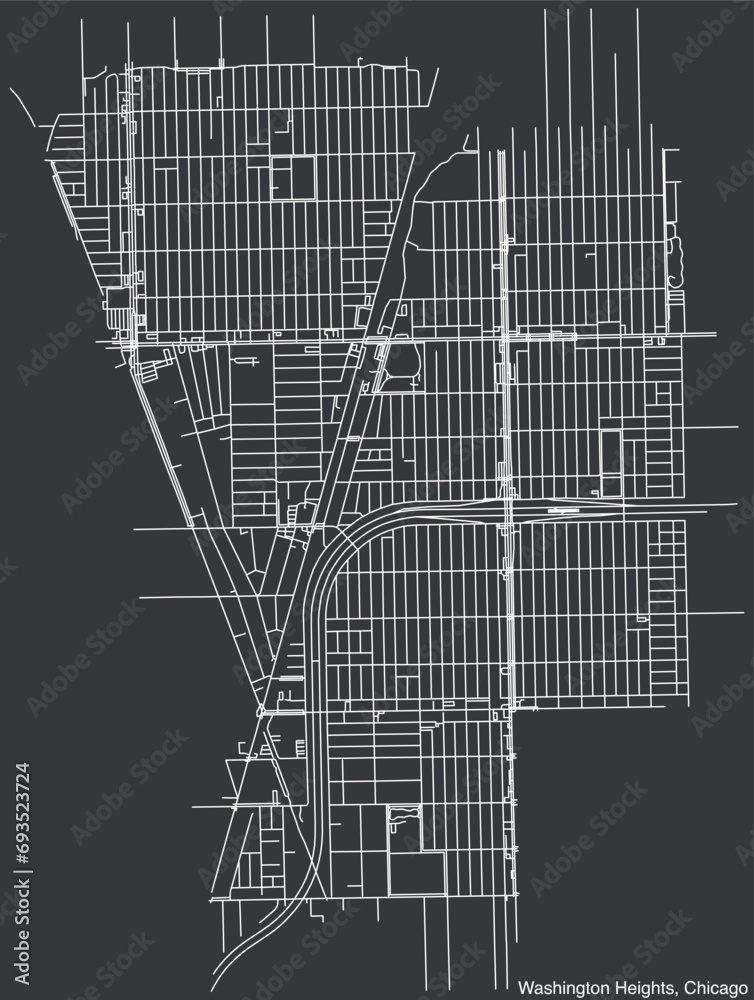 Detailed hand drawn navigational urban street roads map of the ...