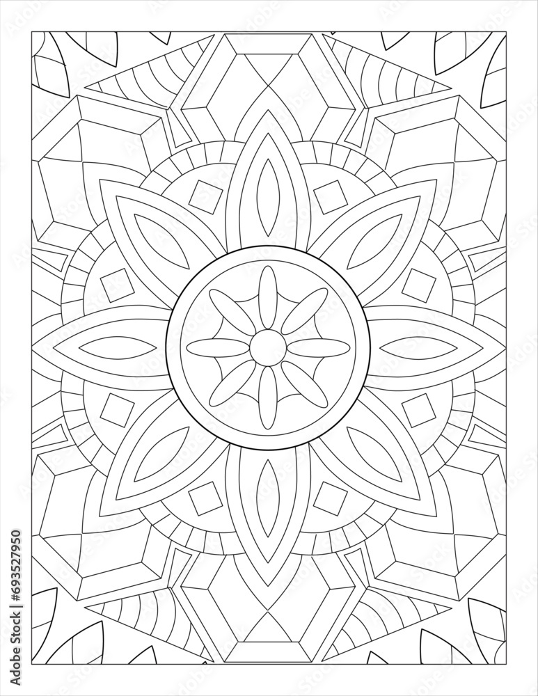 Simple Mandala Style Colouring Page, Mandala Pattern 8.5” x 11 for KDP ...