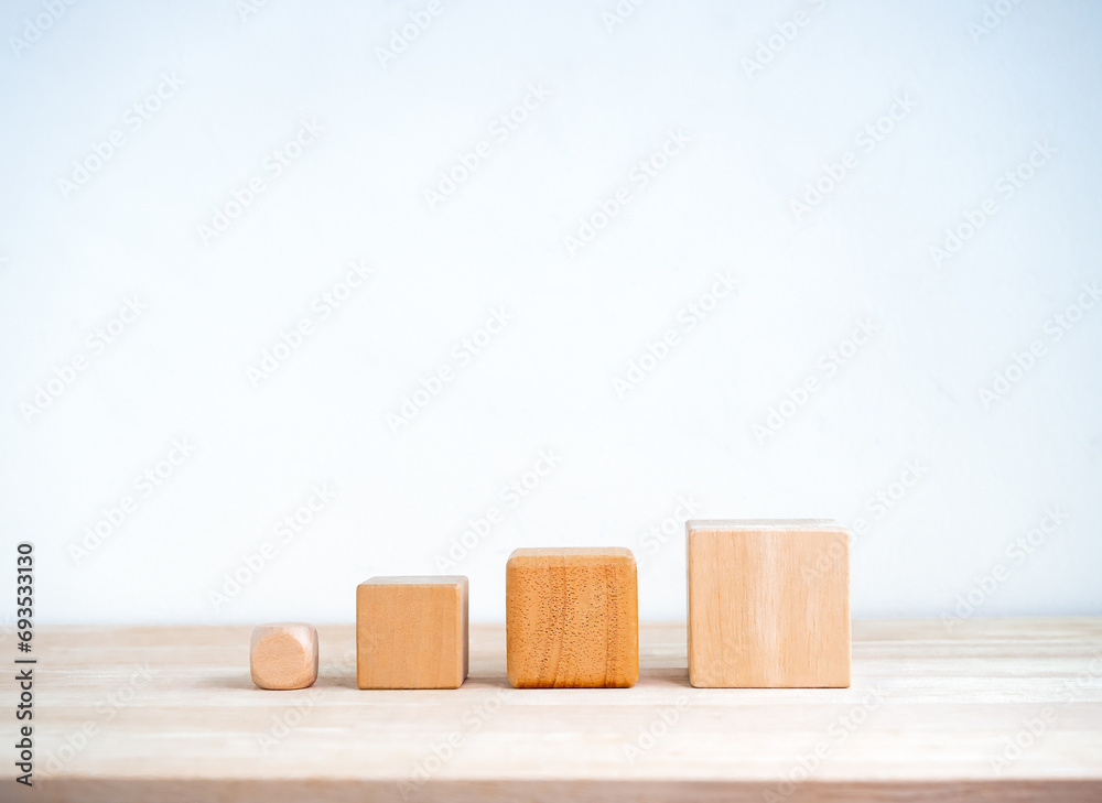 From small to big. The power of micro goals, business concept. four ...