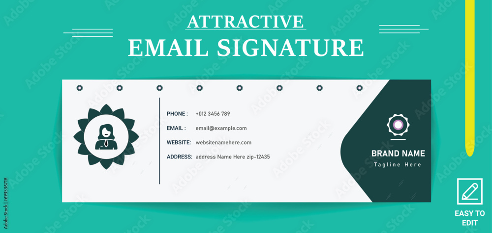 Vetor de Modern and minimalist email signature or email footer template ...