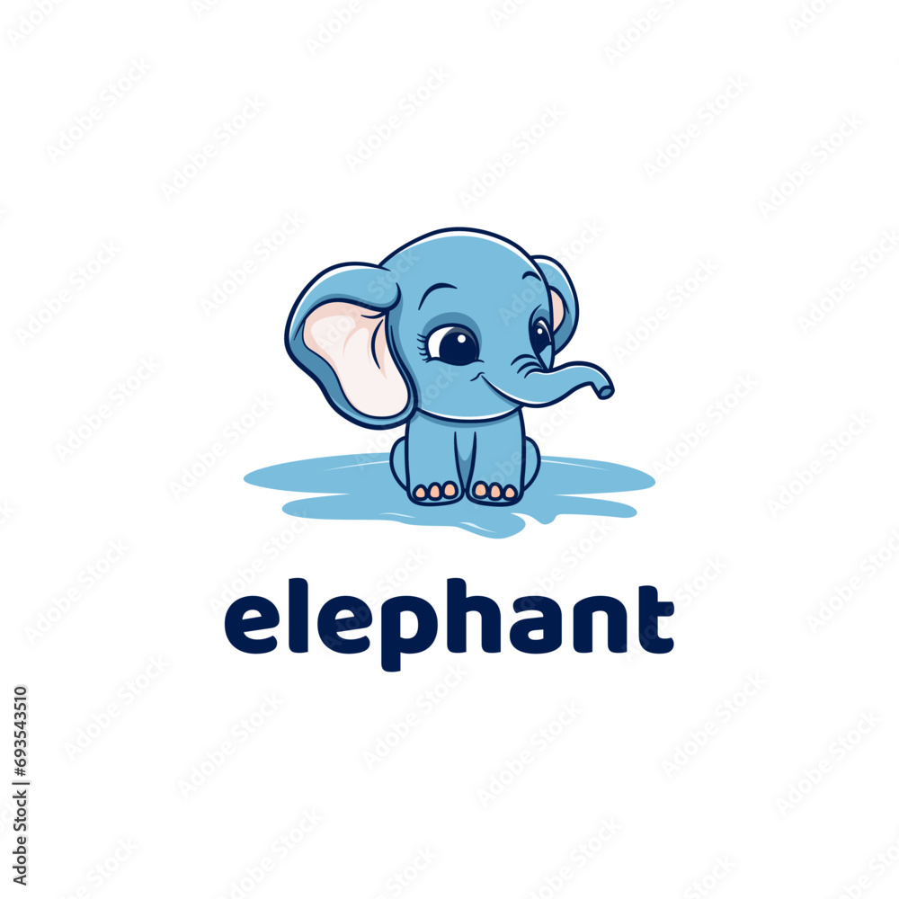 elephant logo on white background. Vector illustration for tshirt ...