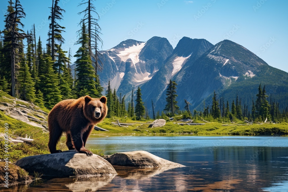 Step into the remote wilderness of Canada, where majestic pine trees ...