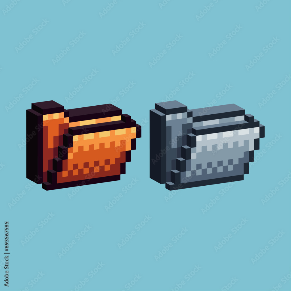 Isometric Pixel art 3d of folder icon for items asset. folder icon on ...