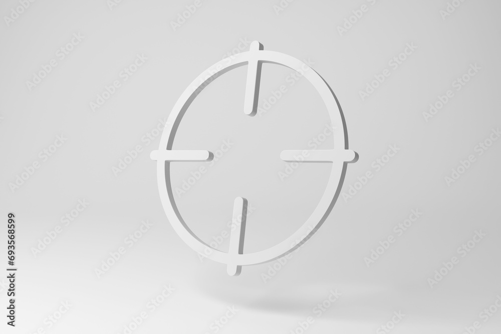 White reticle floating in mid air on white background in monochrome and ...