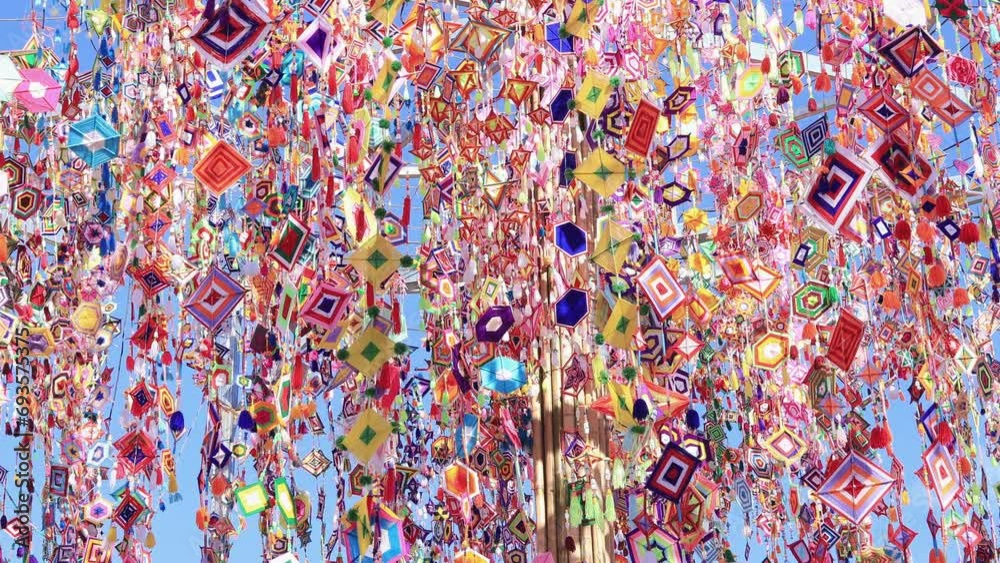 Tung or amazingly colorful flag, Northeastern Thailand flags that are ...