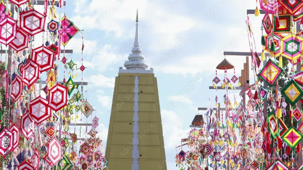 Tung or amazingly colorful flag, Northeastern Thailand flags that are ...