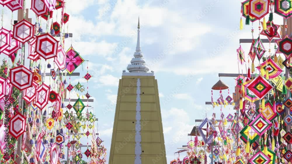 Tung or amazingly colorful flag, Northeastern Thailand flags that are ...