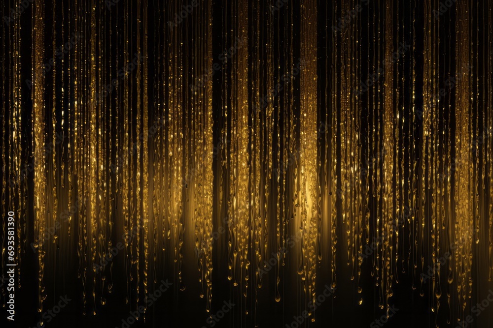 Gold glittering rain like a curtain background with blank space Stock ...