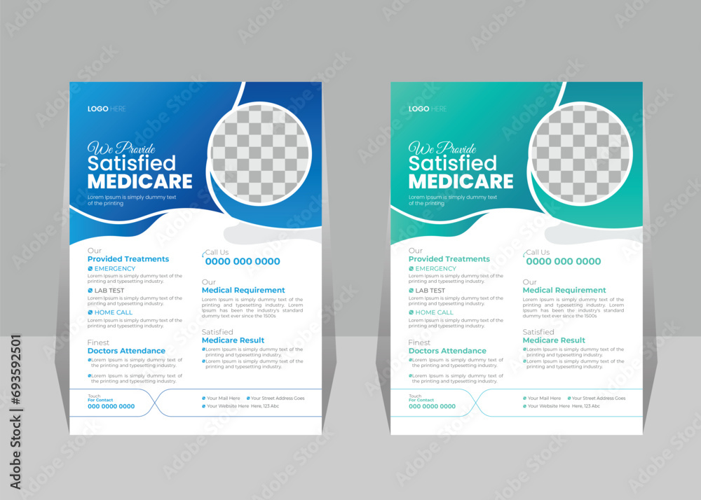Healthcare and medical flyer or poster vector design layout A4 size ...