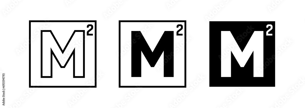 M2 icon. Designation of square meter, unit of area measurement. Symbol ...