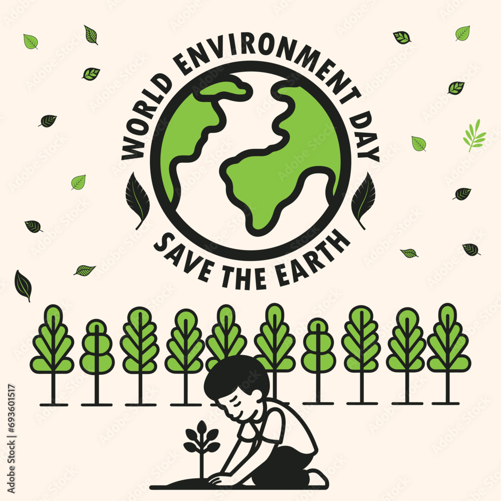 World Environment Day a Sustainable Future - Vector Flat Illustration ...