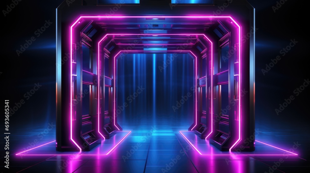 Abstract tech futuristic UI spaceship window display, HUD digital game border panel.. Stock ...