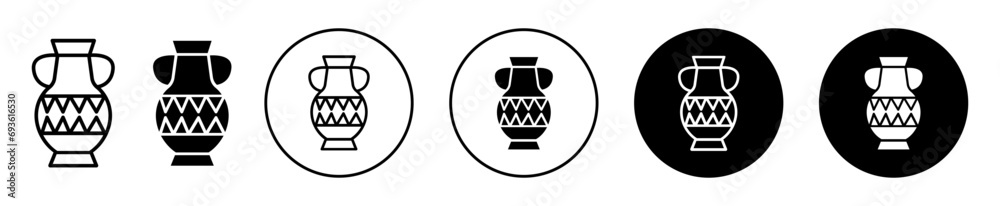 Ornamental vase icon. handmade ceramic ancient antique handicraft ...