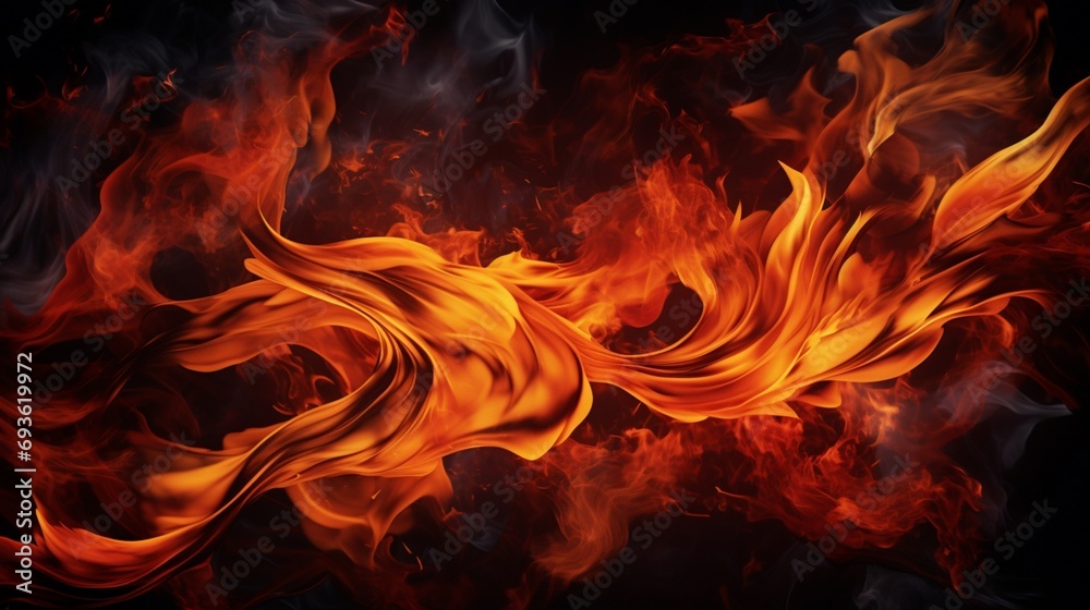 A fiery frame captured in high-definition, featuring a swirling mix of ...