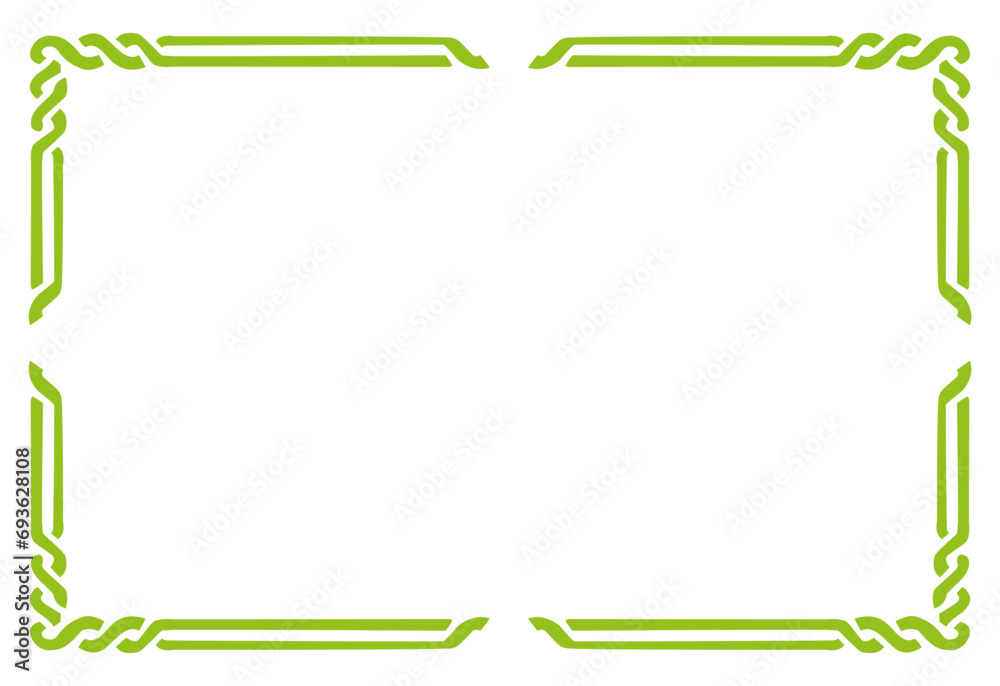 green border frame deco vector art simple line corner corner ...