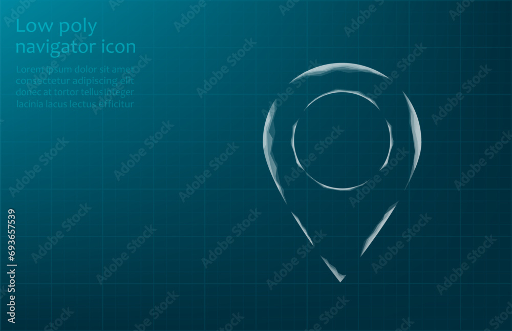 Vector illustration of a label for a map, made up of a technological ...