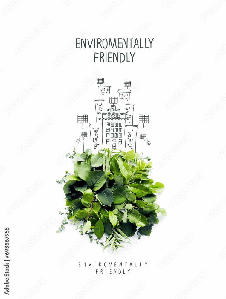 Illustration of Environmentally friendly planet. Ecologycaly clean ...