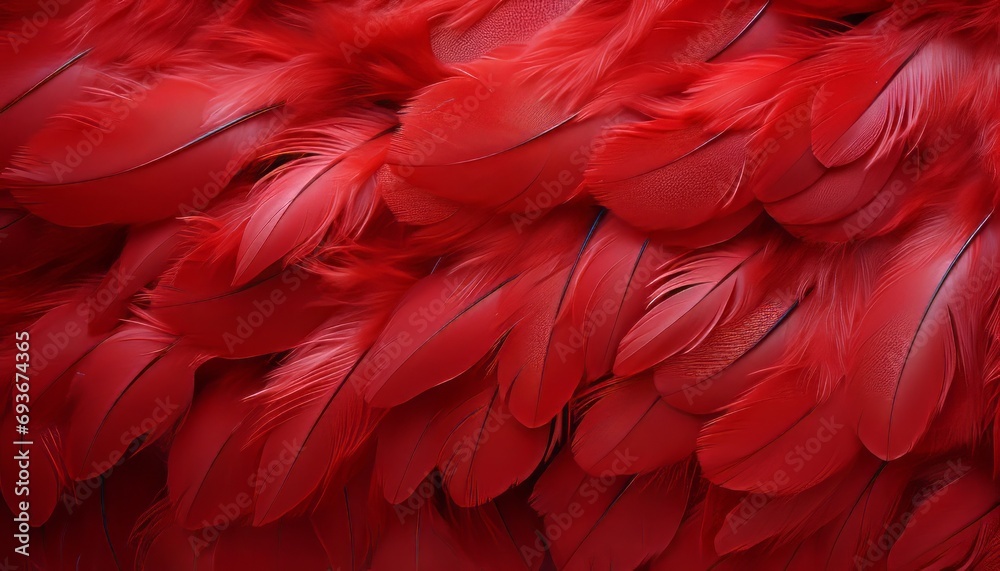 Vibrant red feathers texture background detailed digital art of ...