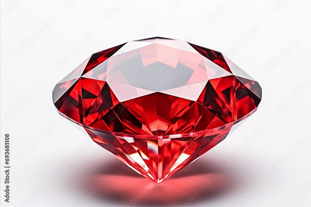 Shining red diamond isolated on white background for jewelry designs ...