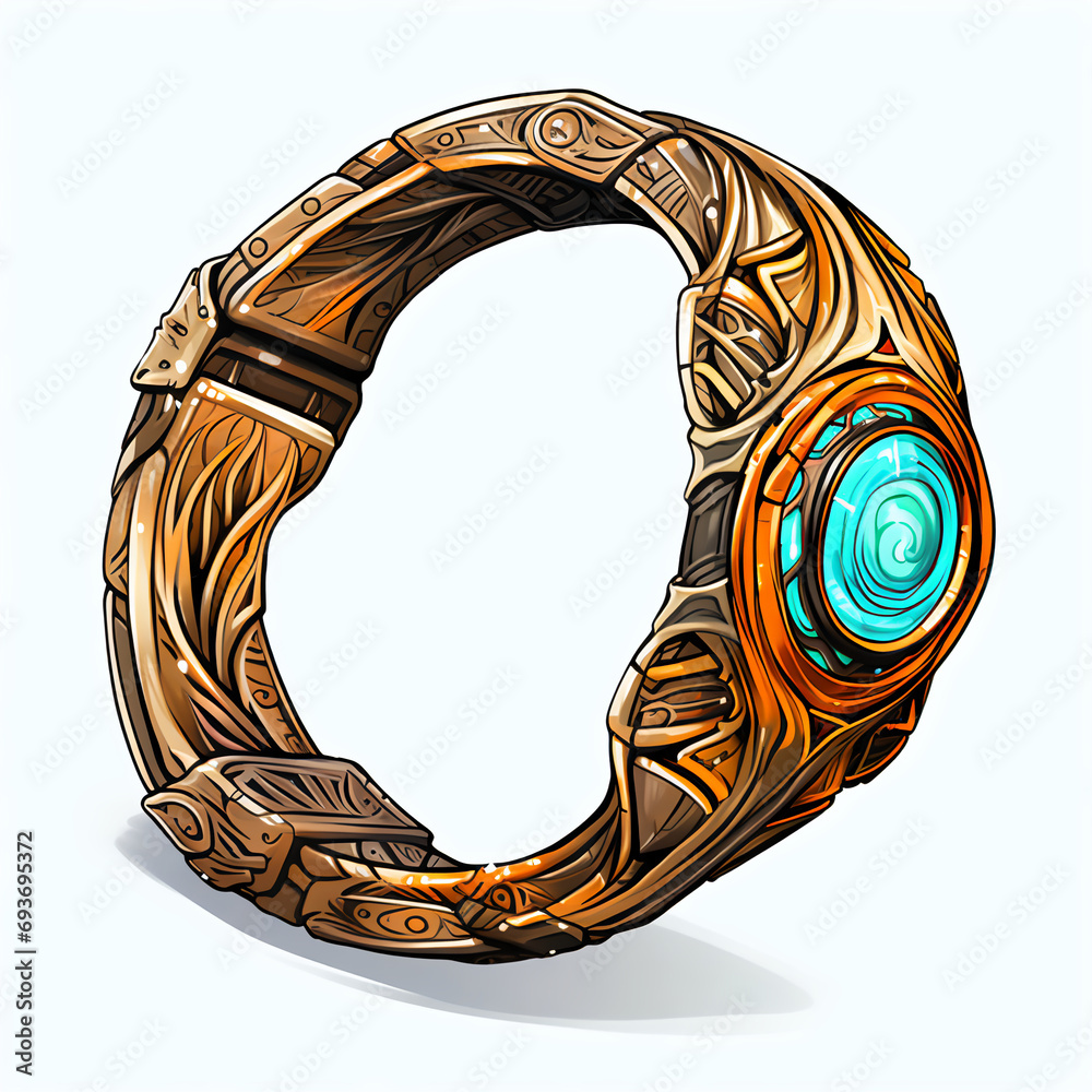 Art Nouveau Inspired Fantasy Sci-Fi RPG Icon: Hand-Drawn Vibrant ...