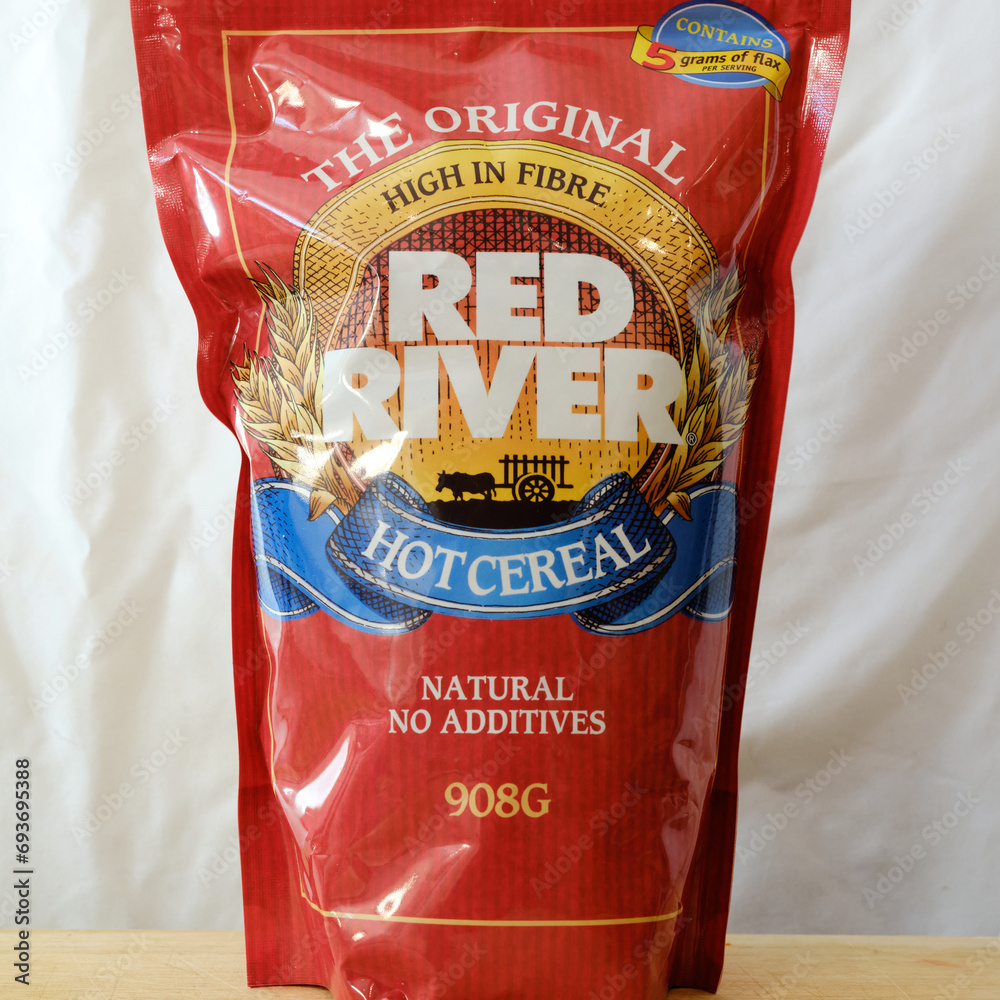 Bag of Red River Hot Cereal, also known as Bird seed porridge, a ...