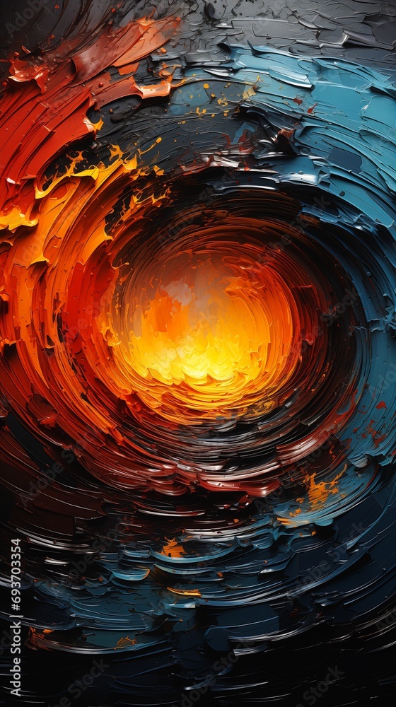 spiral orange blue paint background explosion descent madness portal ...