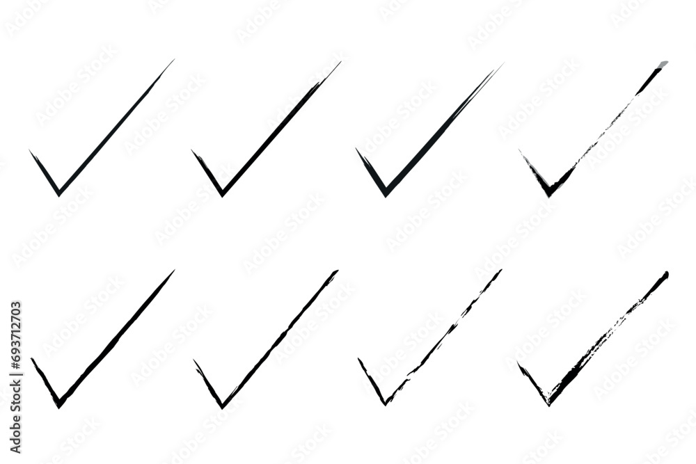 Grunge check mark, marker check sign. Tick mark made with grunge stroke ...