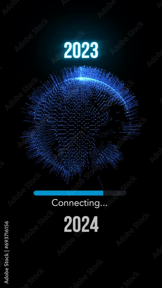 2024 year futuristic new neon symbol abstract digital concept. Global ...