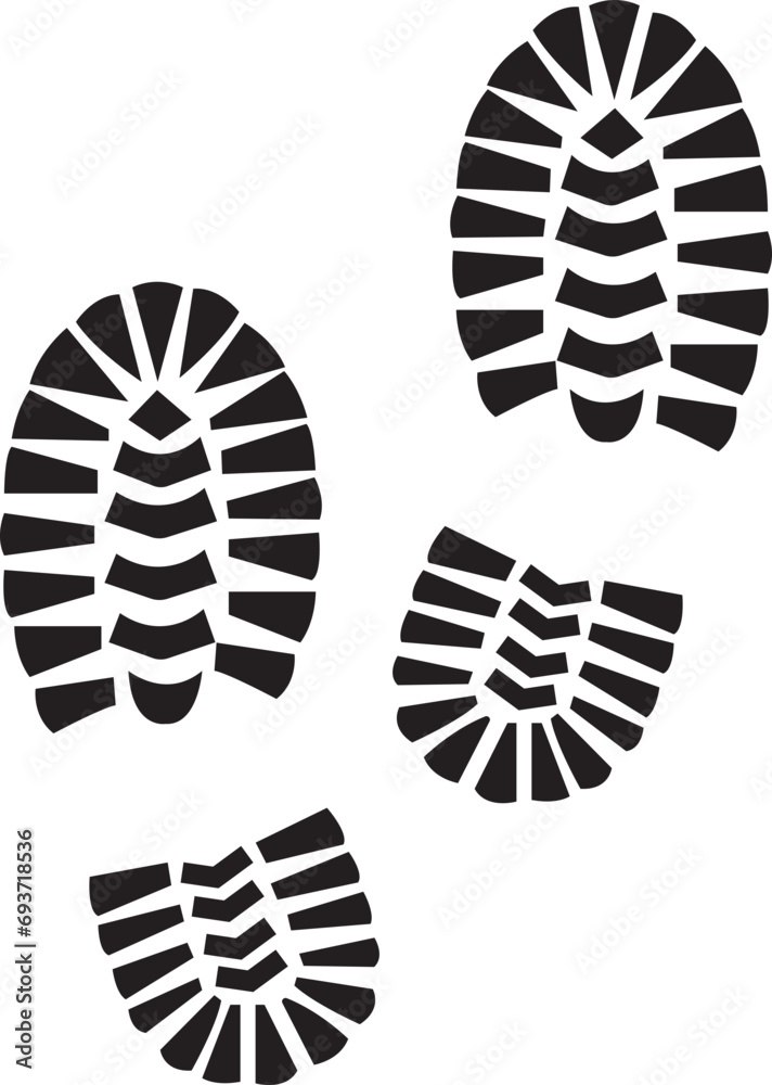 Black silhouette of footprint Icon. Footprint Icon in Fill Graphic ...