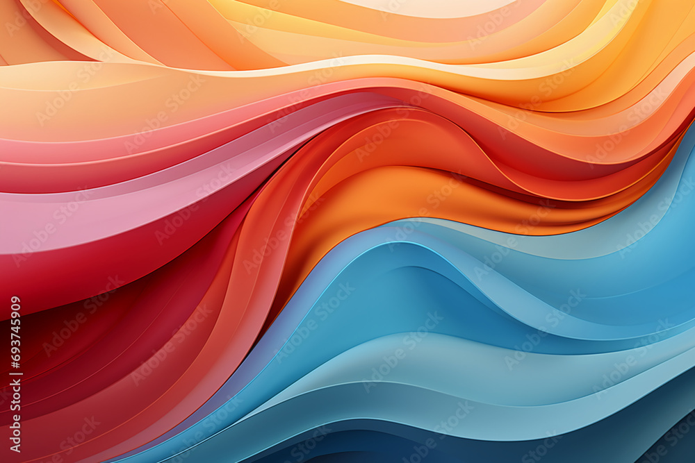 The color block collision design, smooth lines, oil painting style ...