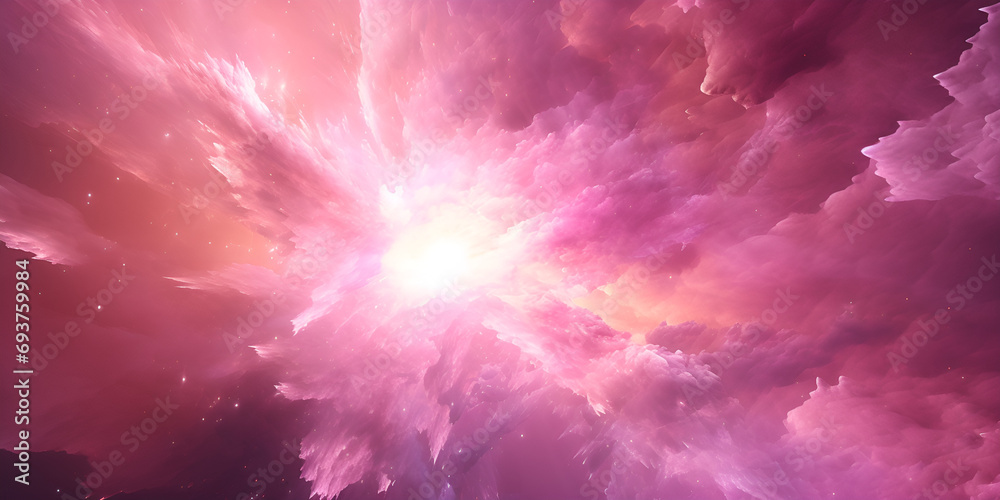 Pink universe light galaxies sky in space planets and sunlight beauty ...