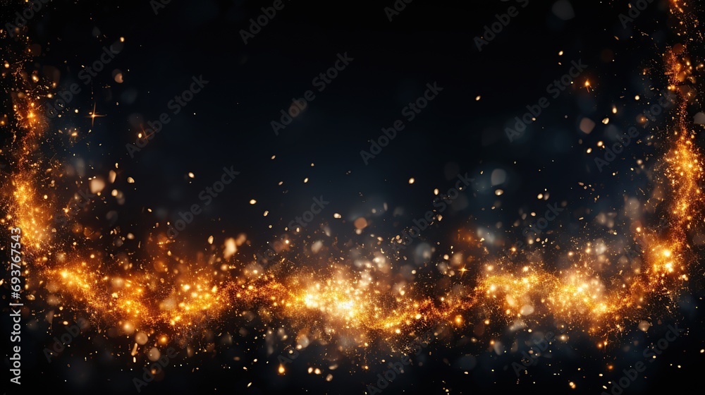 Defocus fire flames. Eagle silhouette Fire embers particles over black ...