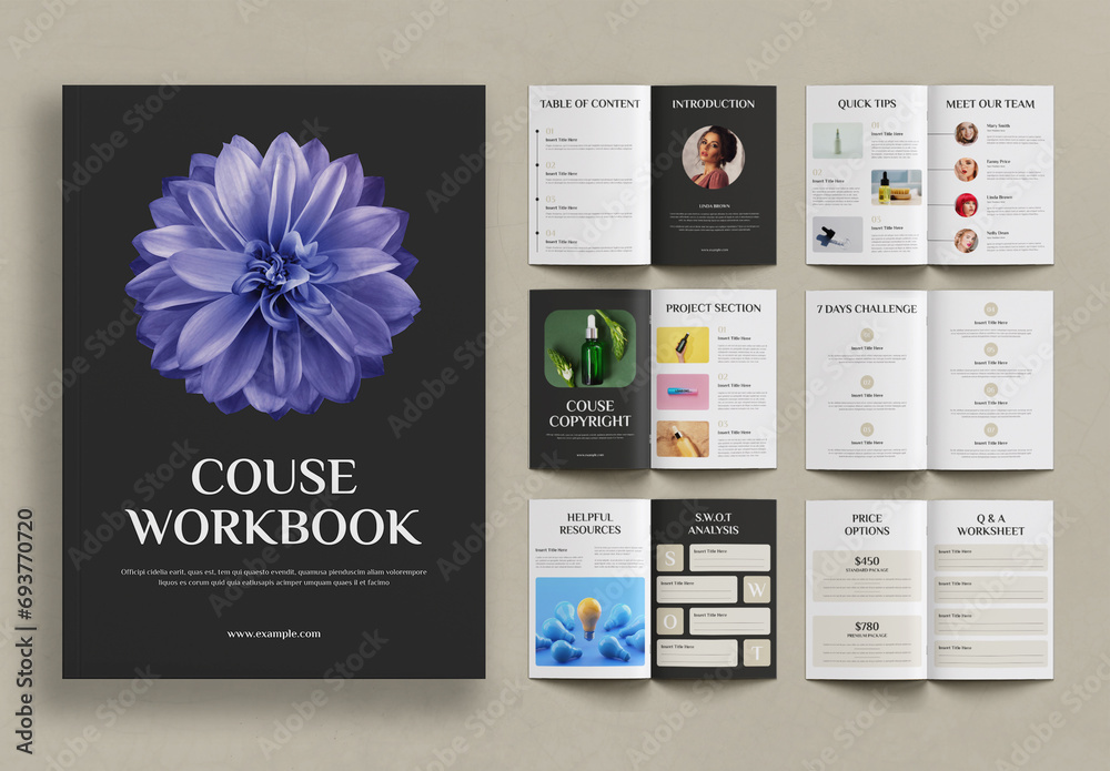 Course Workbook Layout Template Stock Template Adobe Stock