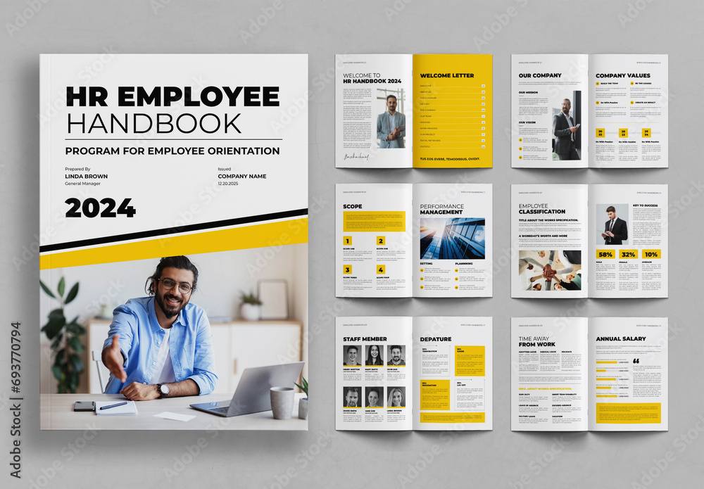 HR Employee Handbook Stock Template | Adobe Stock HR Employee Handbook Stock Template | Adobe Stock
