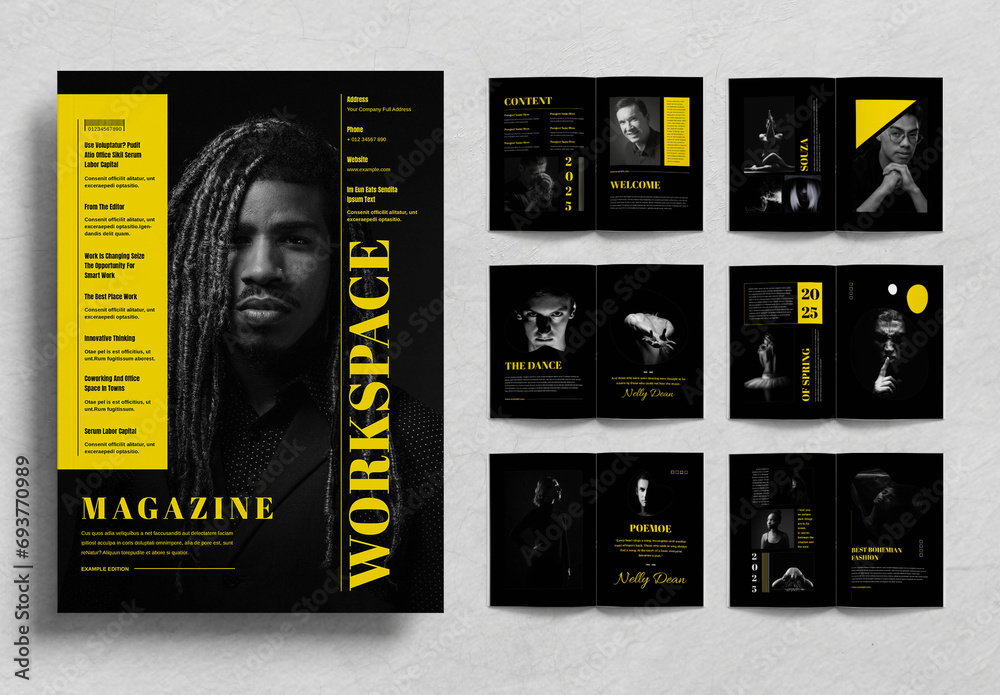 Workspace Magazine Template Stock Template | Adobe Stock
