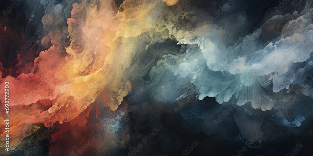 Dark moody color pallet swirl background design misty pattern wide ...