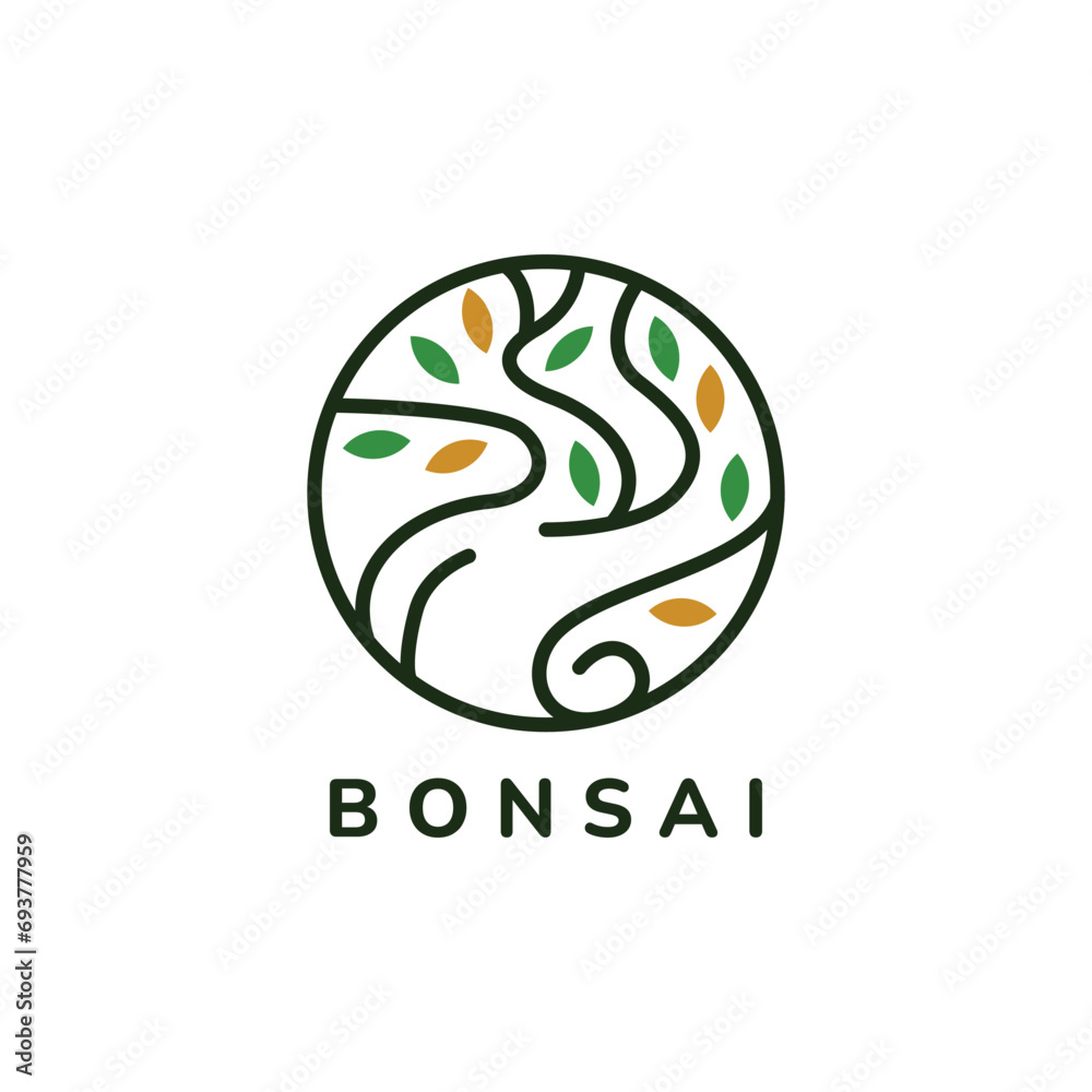 Abstract Tree of life logos. Eco nature symbols. Tree branch with ...