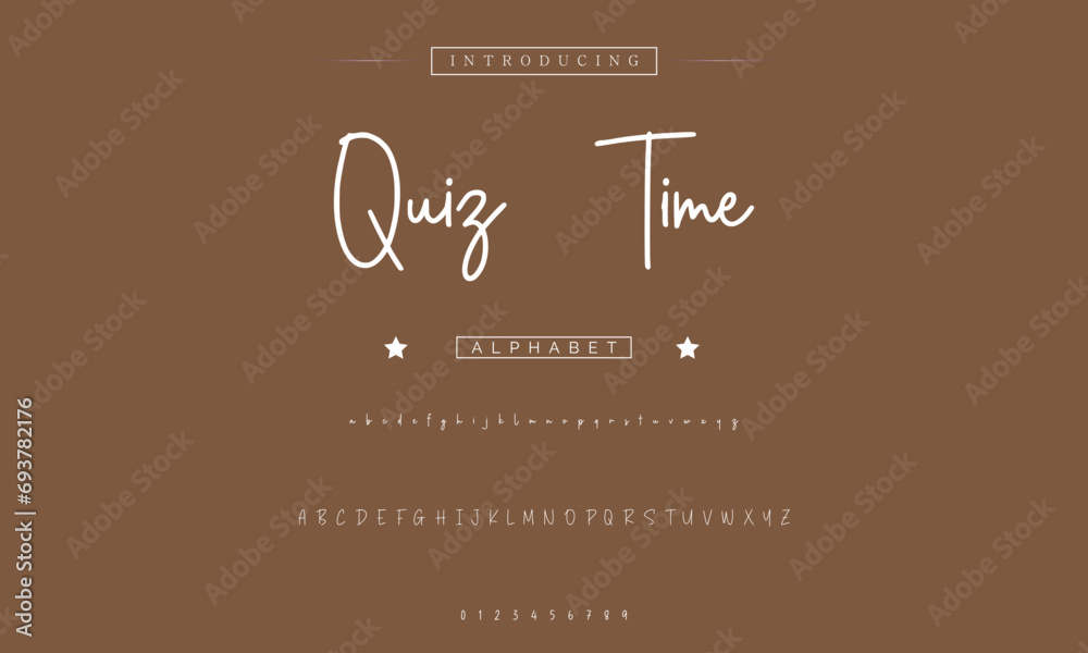 Quiz Time signature Font Calligraphy Logotype Script Brush Font Type ...