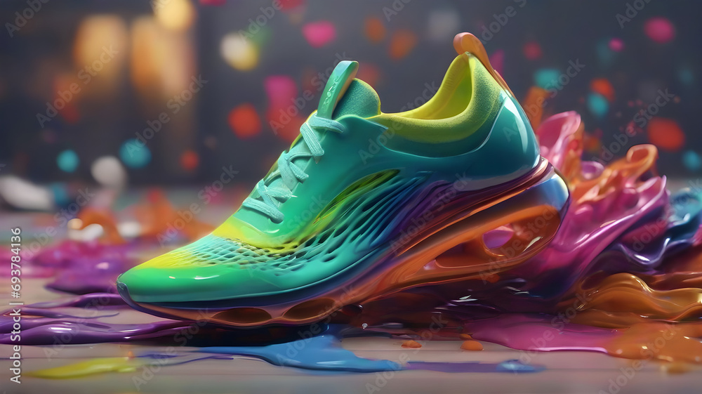 Advertising photo for new brand Nike color flow that is a shoe that ...